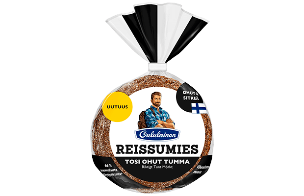 Oululainen Reissumies Really Thin Dark 5pcs 200g, wholegrain rye bread ...