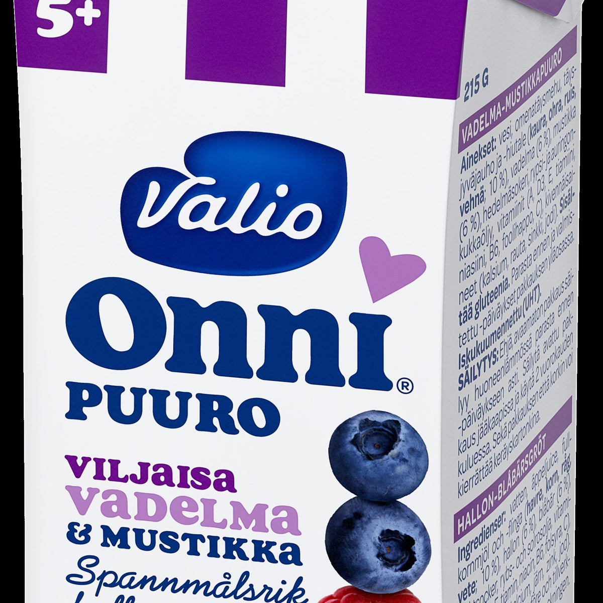 Valio Onni® vadelma-mustikkapuuro 215 g UHT (alk 5 kk) 15kpl ...