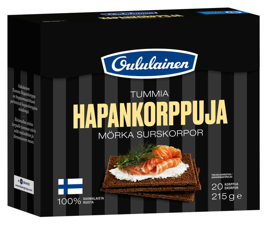 Oululainen Dark rye crips 215g – Suomikauppa.fi