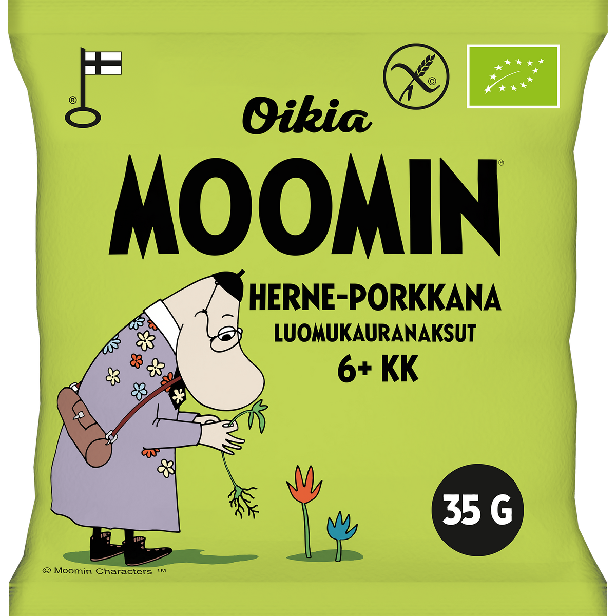 Oikia Moomin Organic oat snacks pea-carrot 35g – Suomikauppa.fi