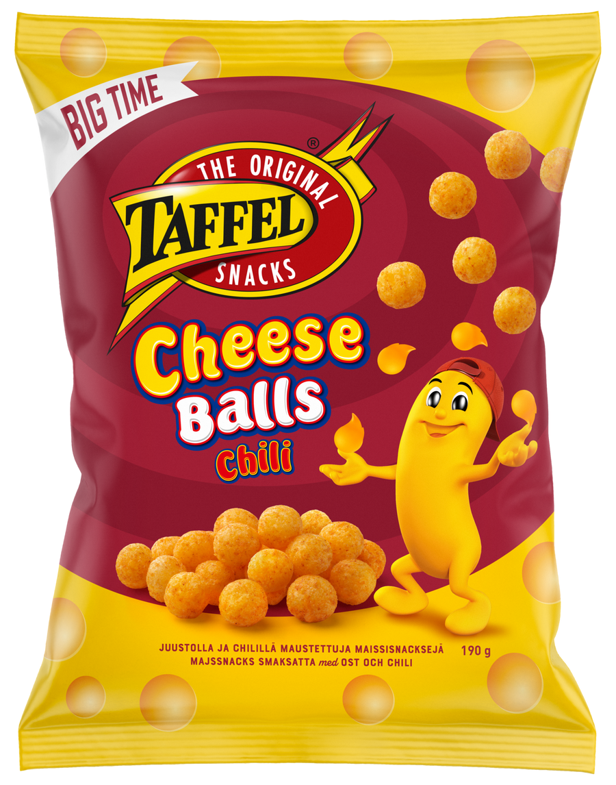 Taffel Cheese Balls chili maustettu juustosnacks 190g – Suomikauppa.fi