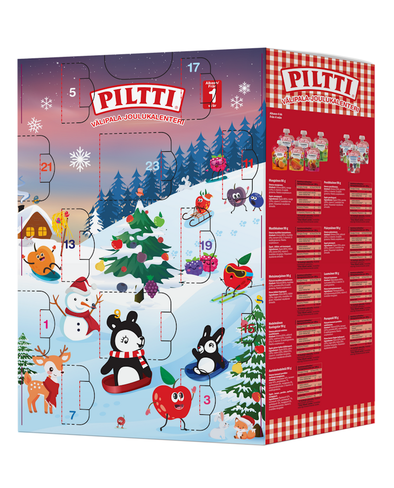 Piltti fruit puree snack Advent calendar – Suomikauppa.fi