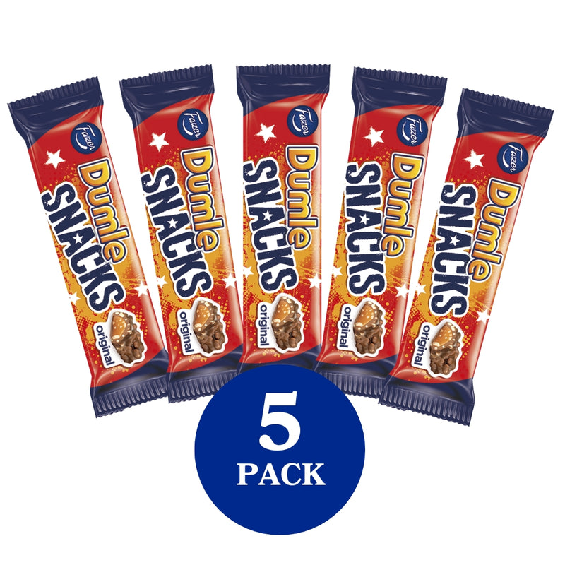 Fazer Dumle Snacks toffee suklaapatukka 40g 5-PACK – Suomikauppa.fi