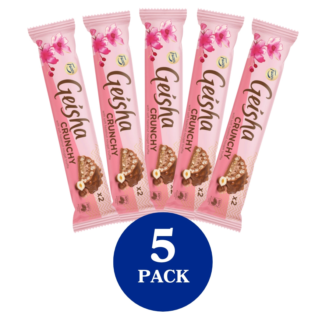 Fazer Geisha Crunchy chocolate bar 50g 5-PACK – Suomikauppa.fi