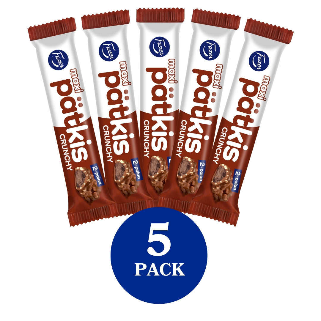 Fazer Pätkis Maxi Crunchy chocolate bar 55g 5-PACK – Suomikauppa.fi