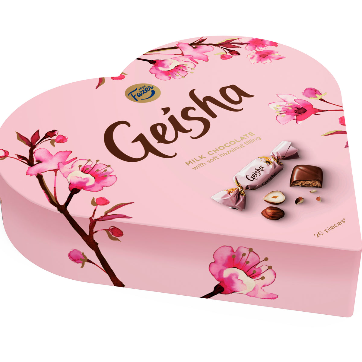 Fazer Geisha Heart hazelnut nougat chocolate praline 190g – Suomikauppa.fi
