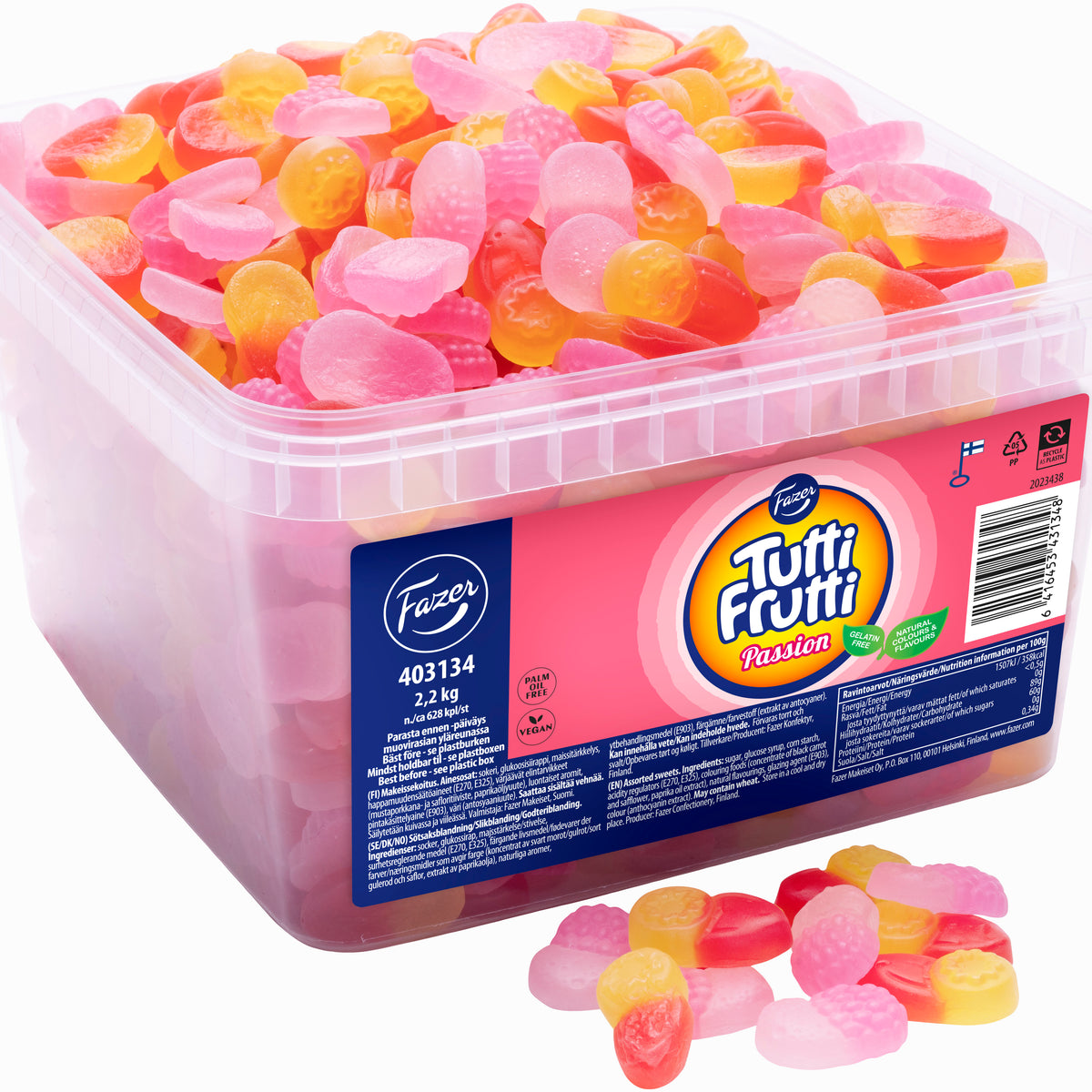 Fazer Tutti Frutti Passion fruit flavoured loose candy 2,2kg ...