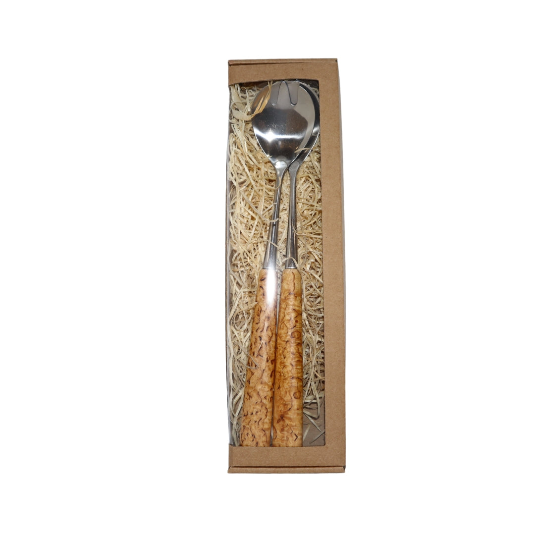 Salad pickers with a birch handle, gift box – Suomikauppa.fi